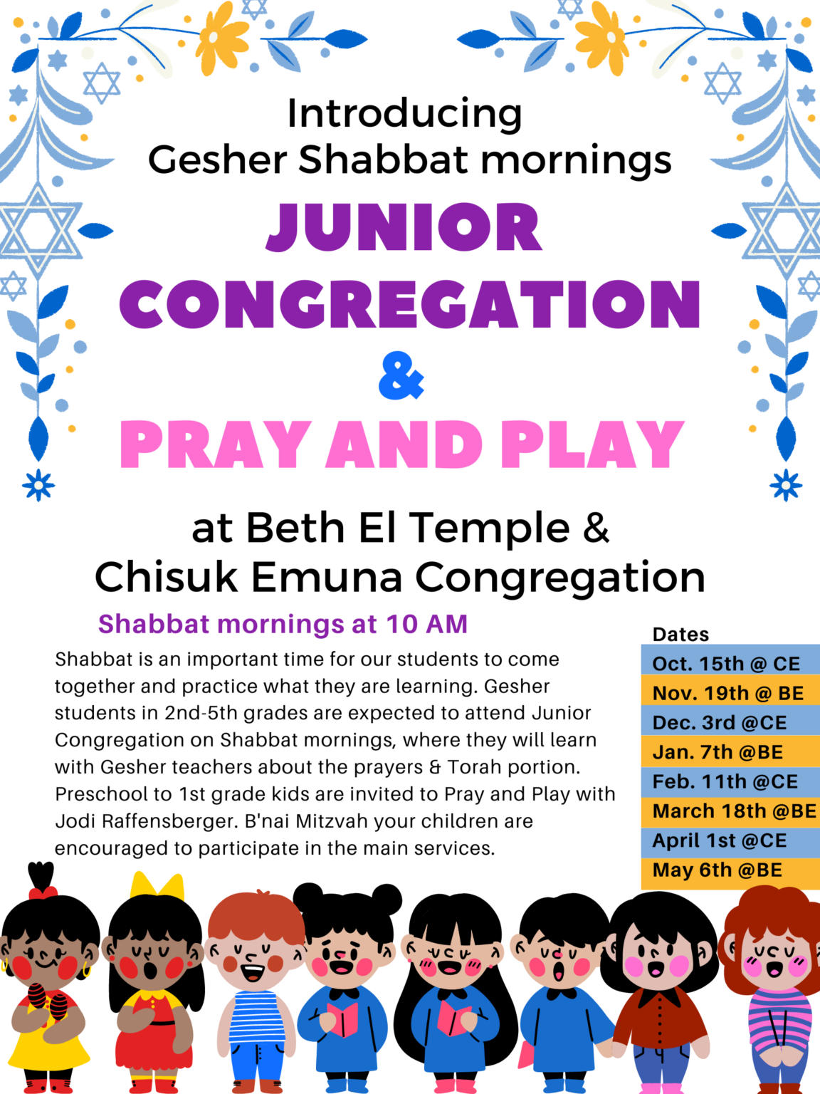 Junior Congregation and Pray and Play | Beth El Temple - Conservative ...